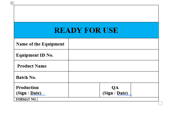 sop for status labeling of equipment and product - Pharma Dekho