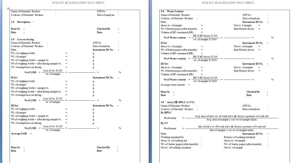 procedure for Analyst Qualification - Pharma Dekho