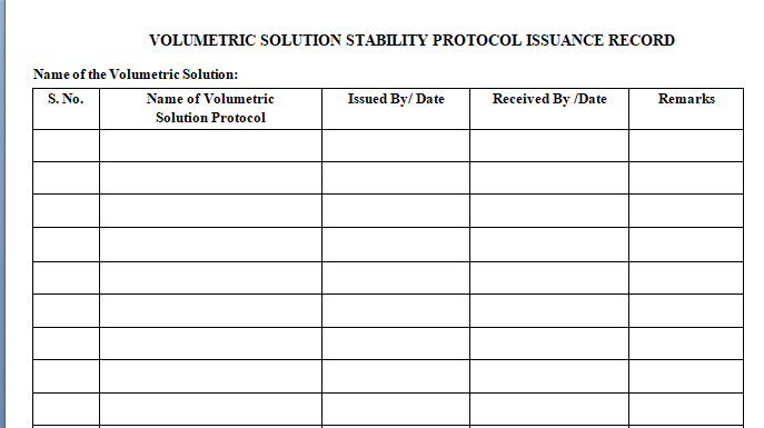 sop for stability of volumetric solutions - Pharma Dekho