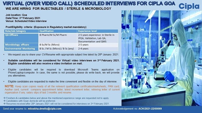 Cipla Limited video call interview - Pharma Dekho