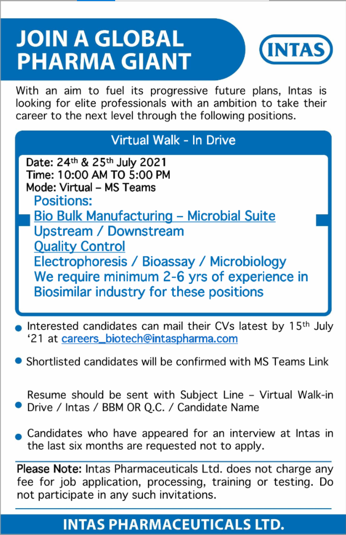 Intas pharma virtual drive - Pharma Dekho