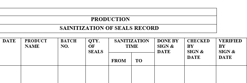 sop for Sanitization of Seals - Pharma Dekho