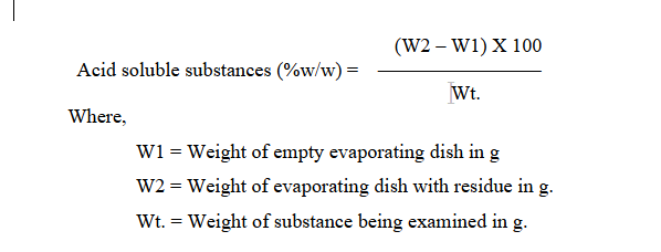 General Test Procedure Acid Soluble Substances - Pharma Dekho