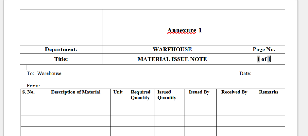 sop for Issuance of Consumables - Pharma Dekho