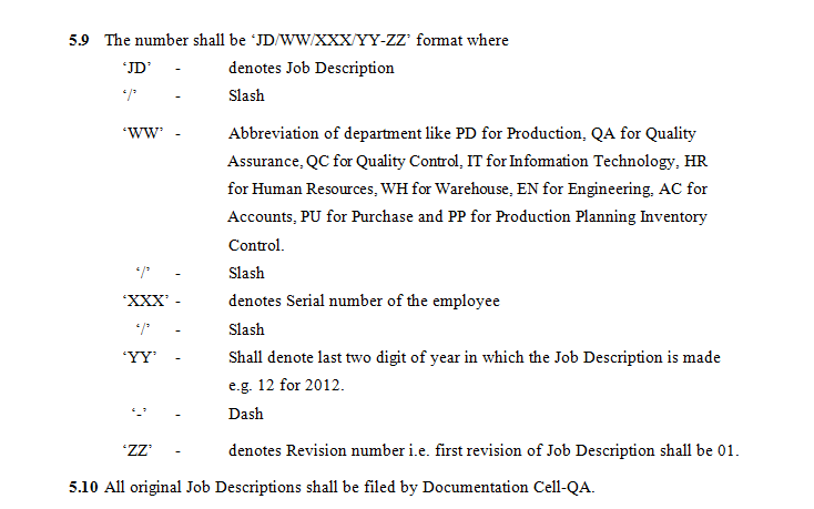 sop for Job Description - Pharma Dekho